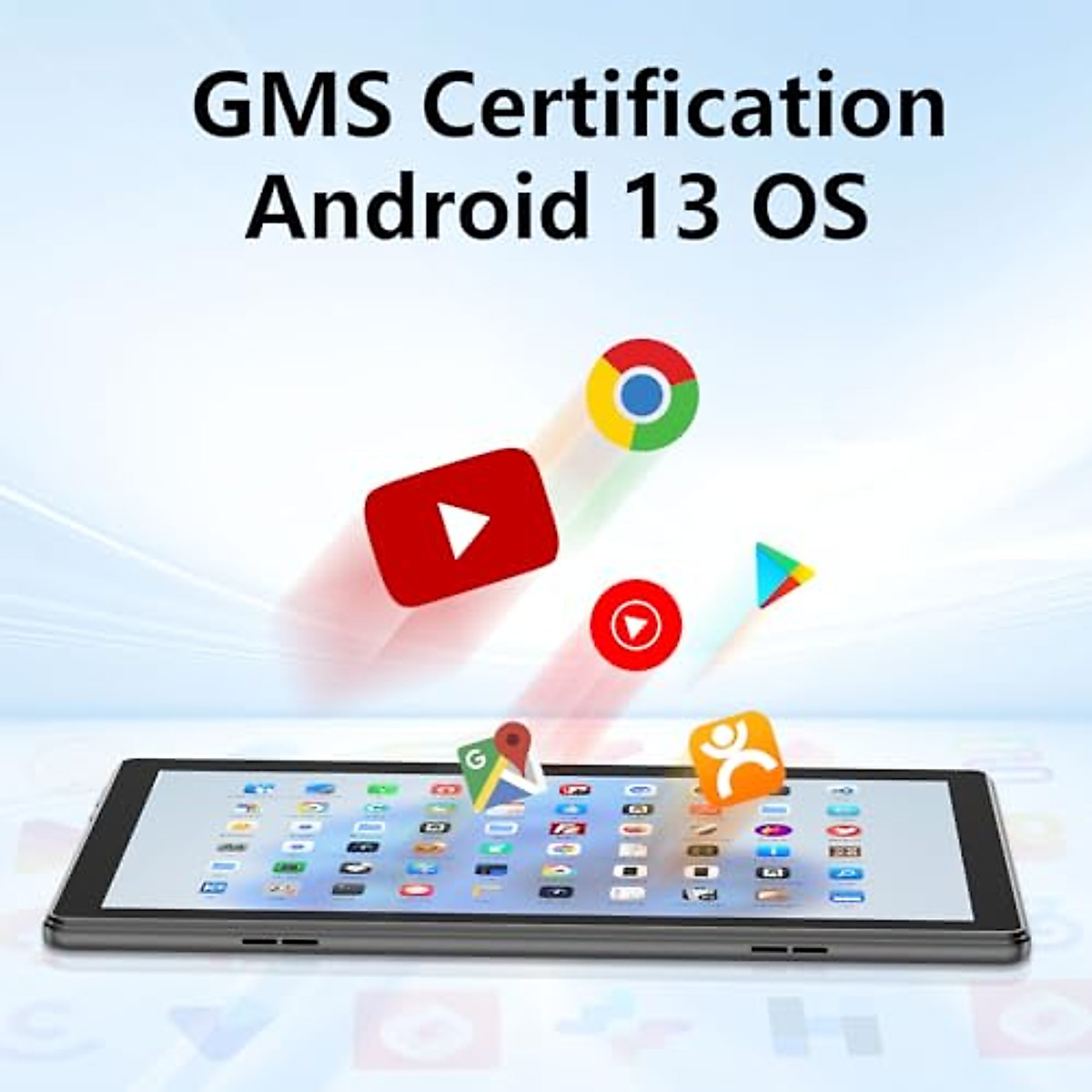 10 inch Tablet Android 13 Tablets, 4GB RAM 64GB ROM 512GB Expand, Quad-Core Processor, 1280x800 IPS HD Touch Screen, GPS, WiFi, Dual Camera, Bluetooth, 6000mAh Battery (Teal)