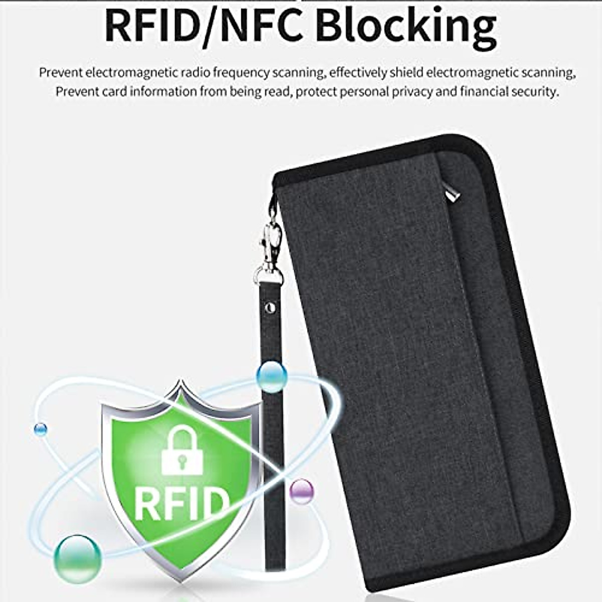 MUKEMUHE Travel Passport Holder Wallet Family Passport Documents Organizer with Upgrade All-round RFID Blocking for Family 6 Men & Women Black Large