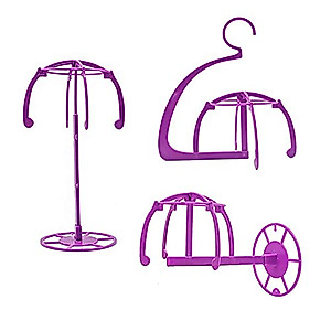 GEER Wig Stand,4 Packs Multifunctional Folding Portable Wall-Mounted Wig Holder Hanging Wig Stands Vertical Wig Hanger for All Wigs and Hats