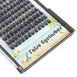 Dedila Large Pack 8-20mm to Choose D Curl Cluster Eyelash Extensions D Curl Wide Stem Individual False Eyelashes Dramatic Volume Eye Lashes Set Home DIY Lashes (14mm)