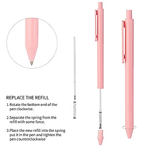 WY WENYUAN 12Pcs Ballpoint Pens, Comfortable Writing Pens, Pastel Retractable Pretty Journaling Pens, Black Ink Medium Point 1.0 mm Gift Pens, Cute Pens Office Supplies for Women&Men