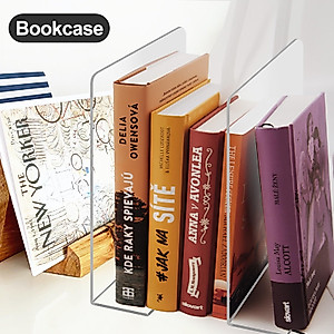 mioule 16Pack Acrylic Shelf Dividers for Closet Organization Shelves，Clear Plastic Dividers Shelf Clothes Separators in Closet for Cabinets Clothes Shelves