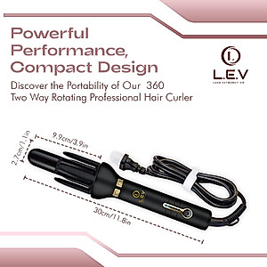 Look Extremely VIP 360 Two Way Rotating Professional Hair Curling Iron Curler - Heatless Hair Curler | Curling Wand | Look Extremely VIP 360 Airflow Styler Curling Iron (Black)