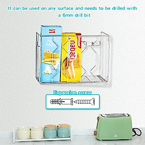 YQh Wall Mount Kitchen Wrap Organizer Rack, Kitchen Wrap Organizer Rack, Mounts to Solid Cabinet Doors or Walls, Tall Basket Door Mount Cabinet Organizer