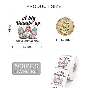 A Big Thumbs Up for Shopping Small Stickers,Thank You Stickers,Small Shop Stickers,Mail Envelopes Stickers Handmade Stickers for Small Business,Handmade Goods,Online Retailers,500 PCS