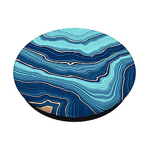 Elegant Ocean Blue Watercolor Abstract Swirl Pattern PopSockets PopGrip: Swappable Grip for Phones & Tablets