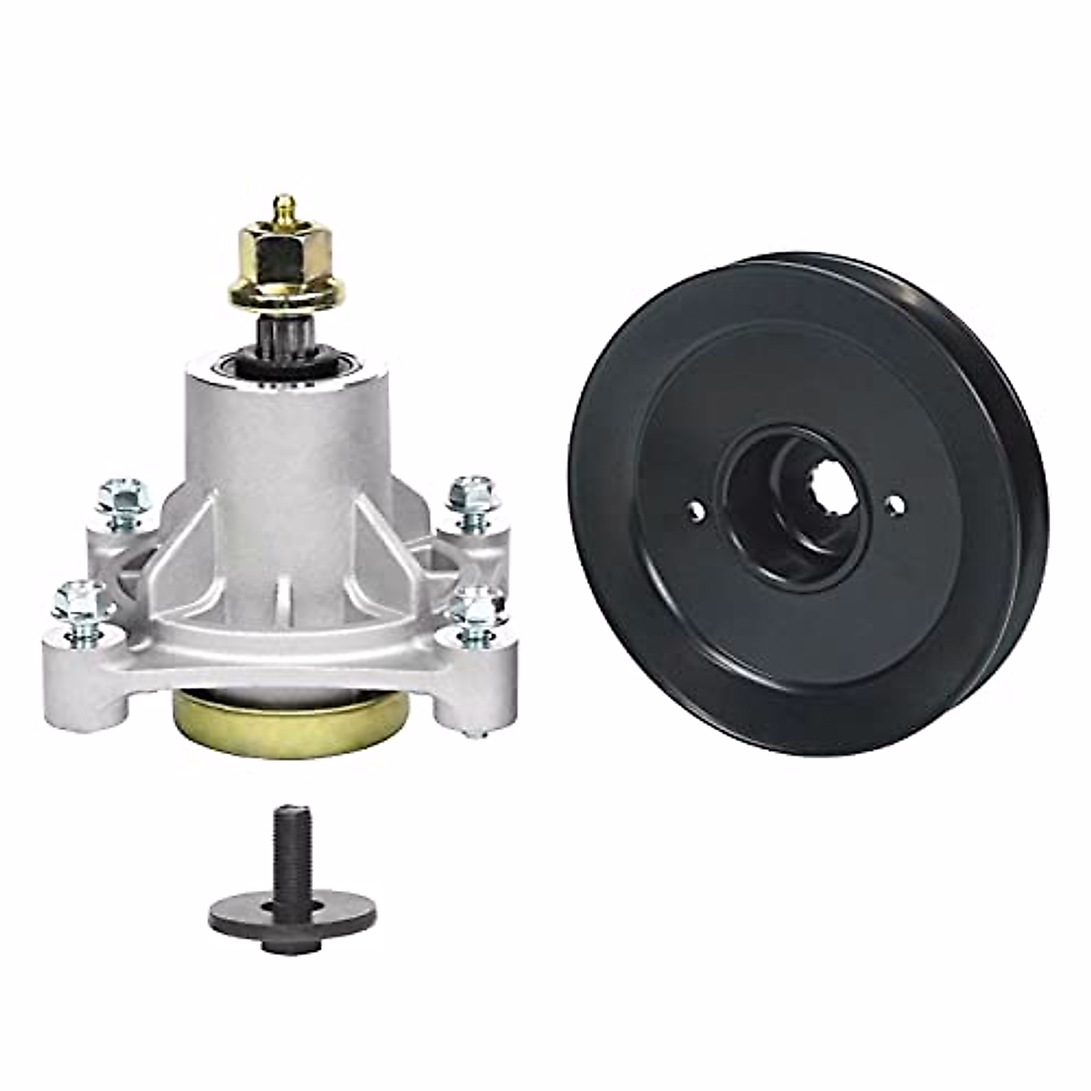OKH New Parts 174356 Spindle Assembly with Pulley Replace 532174356 82-015 285-108 11014 GT2248 GTH2248 GTH2548 YTH1848XP YTH2748 Jonsered 532174358 LT19A LT2119A LT2122A Pulley 539113962