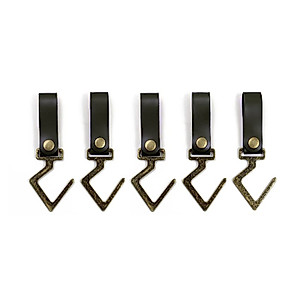 Buer Homie 5 PCS PU Leather Hooks, Multifunctional Leather Hangers, S-Type