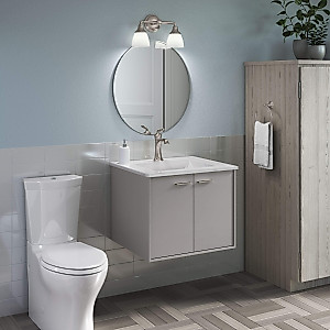 KOHLER Devonshire K-193-4-BN Single Handle Single Hole or Centerset Bathroom Faucet with Metal Drain Assembly in Brushed Nickel