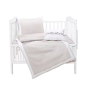 Mini Manilla Hotel Style 5 Piece Crib Set White/Stone