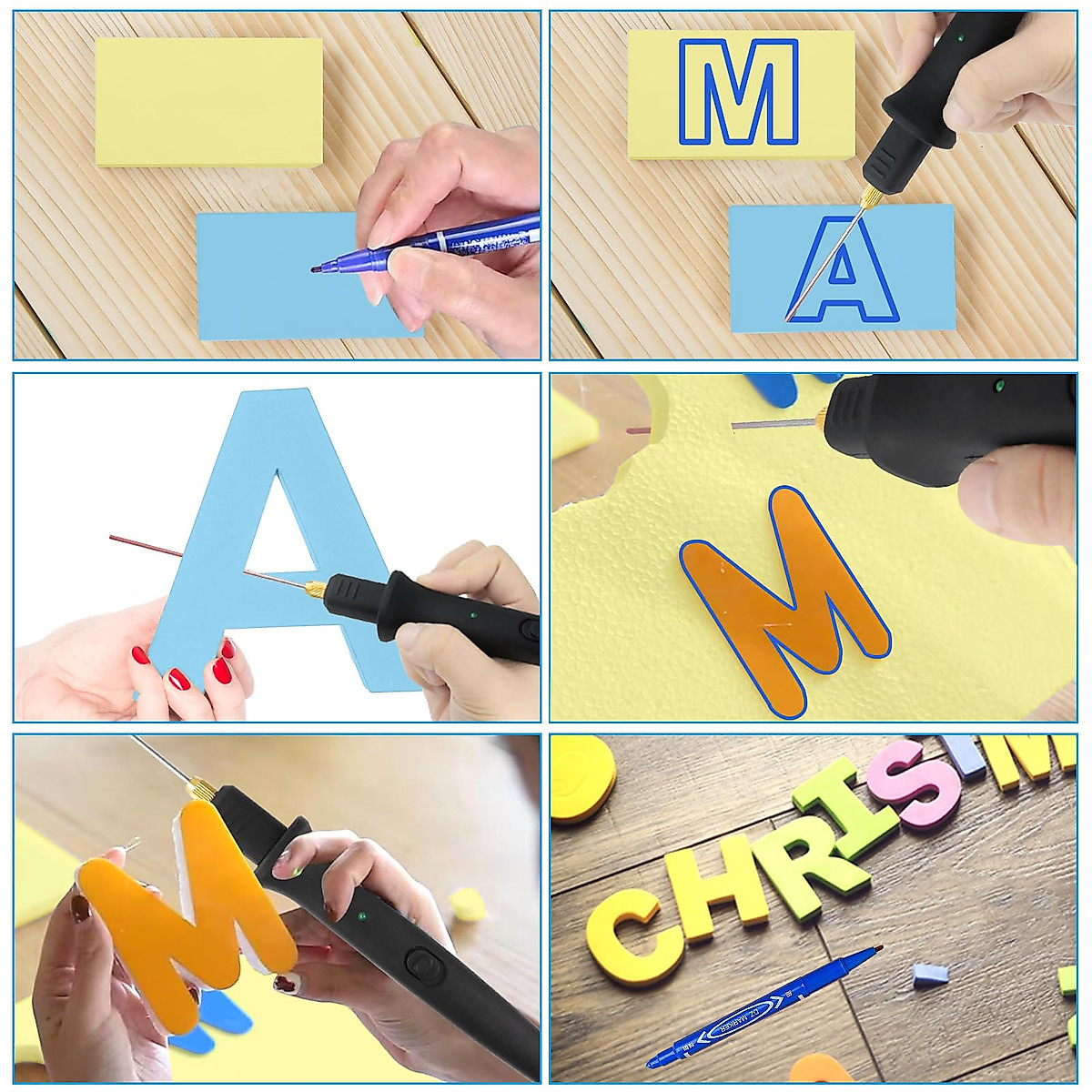 8 In 1 Foam Cutter Electric Cutting Machine Pen Tools Kit 100-240V /18W Hot Wire Foam Cutter Kit Styrofoam Cutting Pen For Polyethylene Eva Foam Carving Crafts