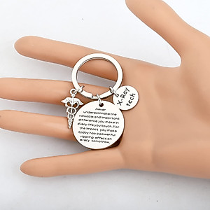 BAUNA X-Ray Tech Keychain Radiology Technologist Gift X-Ray Graduate Gifts
