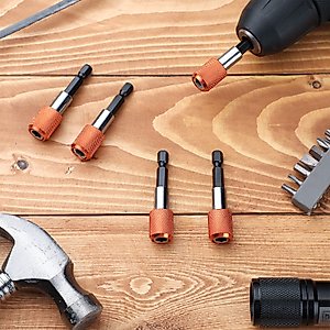 5 Pack Flexible Drill Bit Extension 1/4 Inch Magnetic Drill Bit Holder Tool Kit Hex Shank Quick Release Impact Driver Bit Set Magnetic Bit Holder Bar Socket Chuck Adapter for Nuts Screws