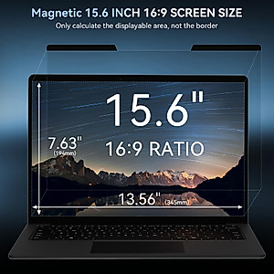 Mamol Magnetic Laptop Privacy Screen 15.6 inch ,16:9 Aspect Removable Anti Glare Protector Blue Light Privacy Screen Filter,Filter Shield Compatible with HP/Dell/Acer/Asus/Samsung/Lenovo/Thinkpad Envy