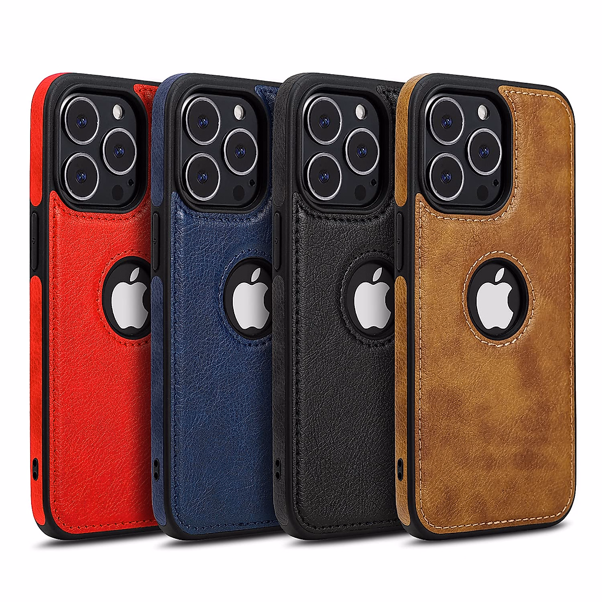 Razstorm Unique Design Luxury Leather Business Phone Case for iPhone 13 Pro Max Anti-Slip Scratch Resistant Ultra Slim Protective Case (2021,6.7”) (Brown)