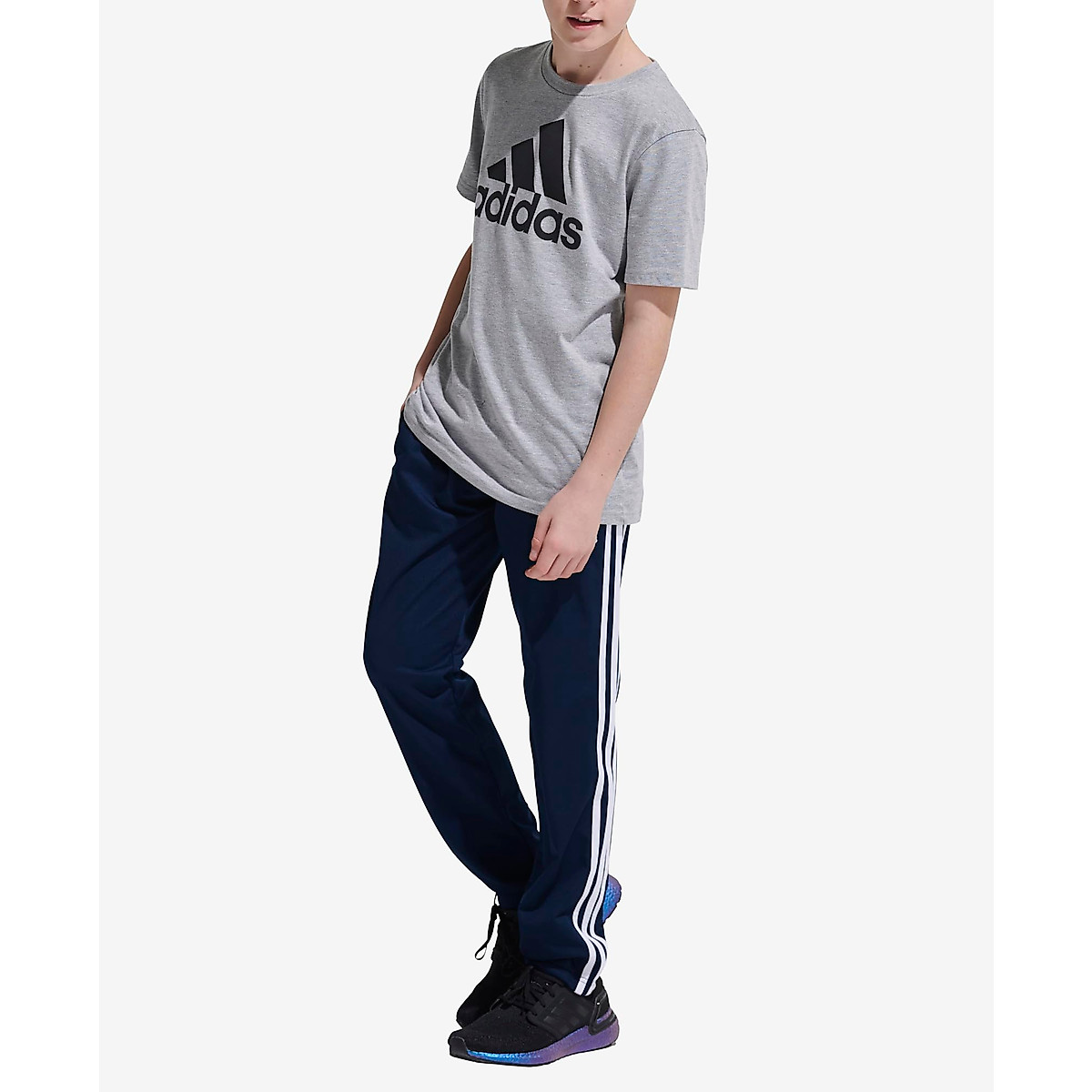 adidas Boys' Active Sports Athletic Tricot Jogger Pant, Iconic Collegiate Navy, 7