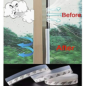 HANFINEE 35MM Door Seal Strip 10M/33ft Door Strip Bottom Weatherproof Soundproof Self-Adhesive Silicone Weather Stripping for Doors and Windows Gaps