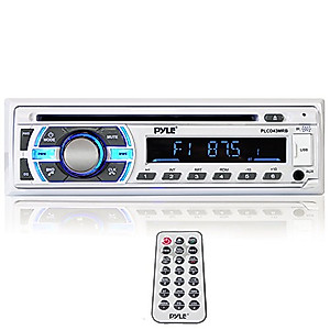 Pyle Boat Bluetooth Marine Stereo Receiver - Marine Head Unit Din Single Stereo Speaker Receiver - Wireless Music Streaming/Hands-Free Calling/CD Player/MP3/USB/AUX/ marine AM FM Radio -PLCD43MRB
