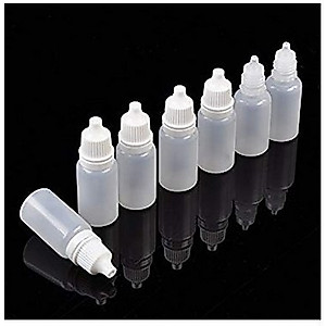 WOIWO 10PCS Refillable Plastic Squeezable Dropper Bottle Essential Oil Container Eye Liquid Vial (5ml)