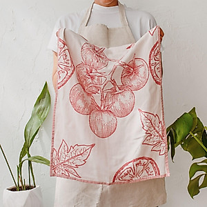 sea me at home Dish Towels for Kitchen, Jacquard Tea Towel Set, Stylish and Functional, A Great Gift for Any Home, 100% Turkish Cotton Towel Set of 4 (Garden Vegetables)