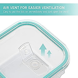 Vtopmart 8 Pack Glass Food Storage Containers with Lids, Glass Meal Prep Containers, Airtight Glass Bento Boxes with Leak Proof Locking Lids, for Microwave, Oven, Freezer and Dishwasher