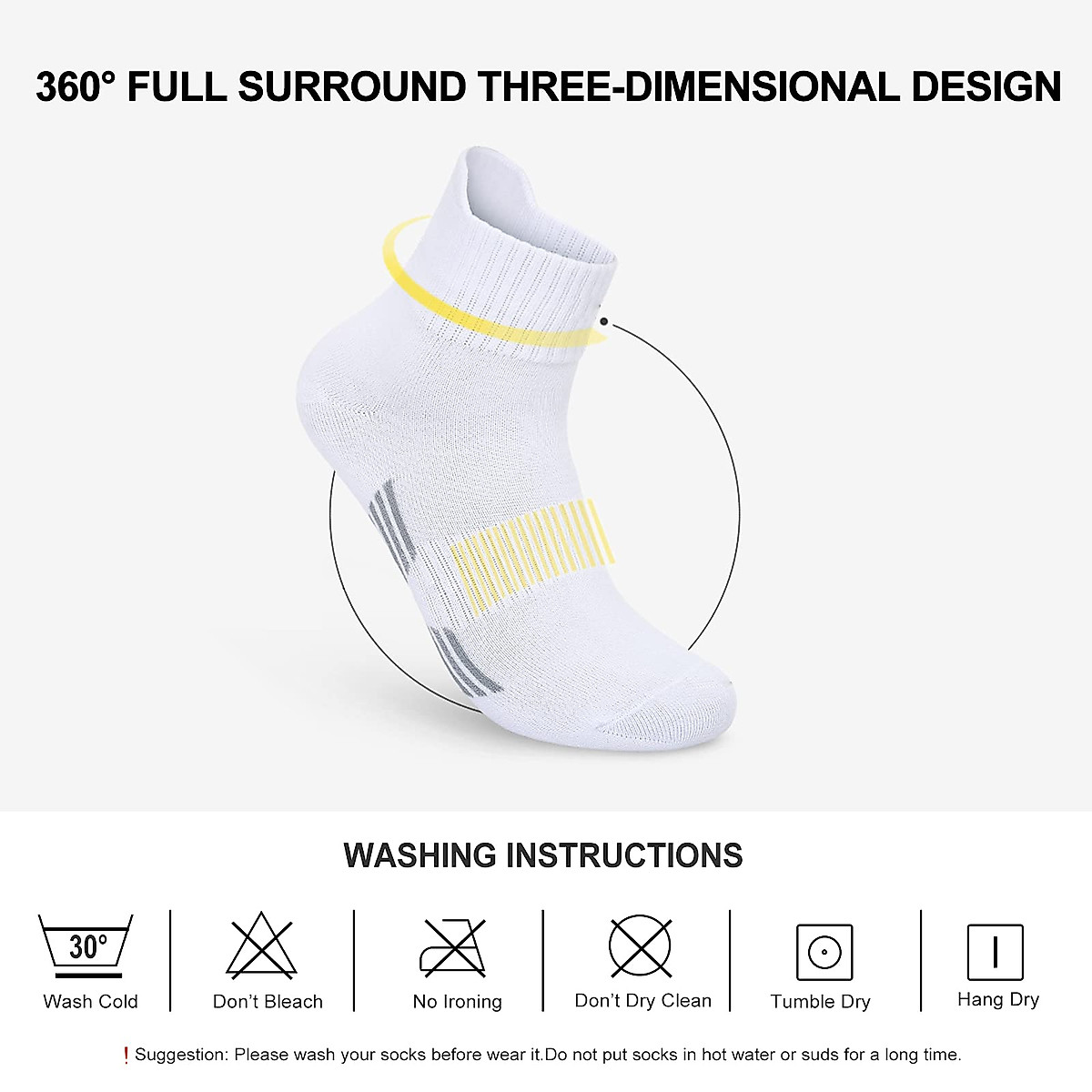 BAYKUORA Calf 100% Cotton Socks,Mid Casual Ankle Socks for Mens,Athletic Towel Sock with Cushion,White-gray,4 Pairs