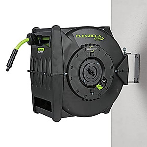 Flexzilla Levelwind Retractable Air Hose Reel, 3/8 in. x 75 ft., Heavy Duty, Lightweight, Hybrid, ZillaGreen - L8306FZ