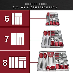 Sorbus Flatware Drawer Organizer, Expandable Cutlery Drawer Trays for Silverware, Serving Utensils, Storage for Kitchen, Office, Bathroom Supplies, (Expandable Cutlery Drawer Organizer - Silver)