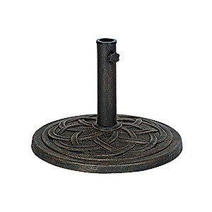 DC America UBP18181-BR 18-Inch Cast Stone Umbrella Base, Made from Rust Free Composite Materials, Bronze Powder Coated Finish