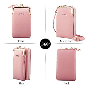 Small Crossbody Bags for Women Shoulder Handbags Clutch Mini Phone Purse Wallet with Adjustable Strap RFID Card Slots(Black)