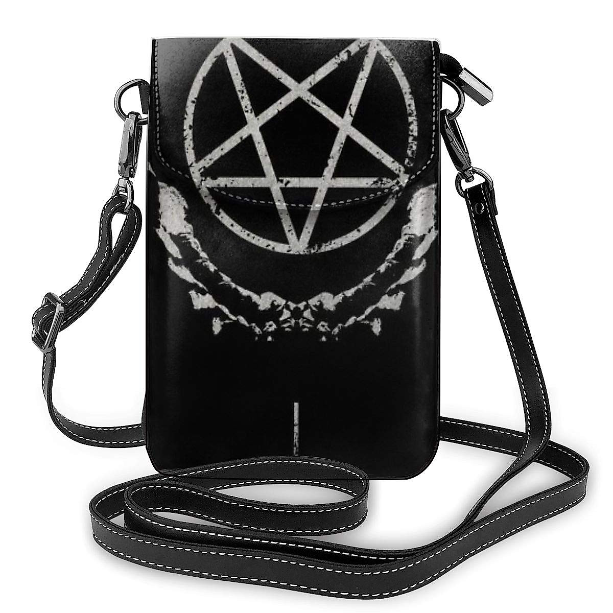 YongColer Fashion Small Cellphone Crossbody Shoulder Bag Gothic Occult Satan Penta Symbol Skull Cell Phone Purse Wallet Lightweight Roomy Pockets Smartphone Bag For Women Girls Teens