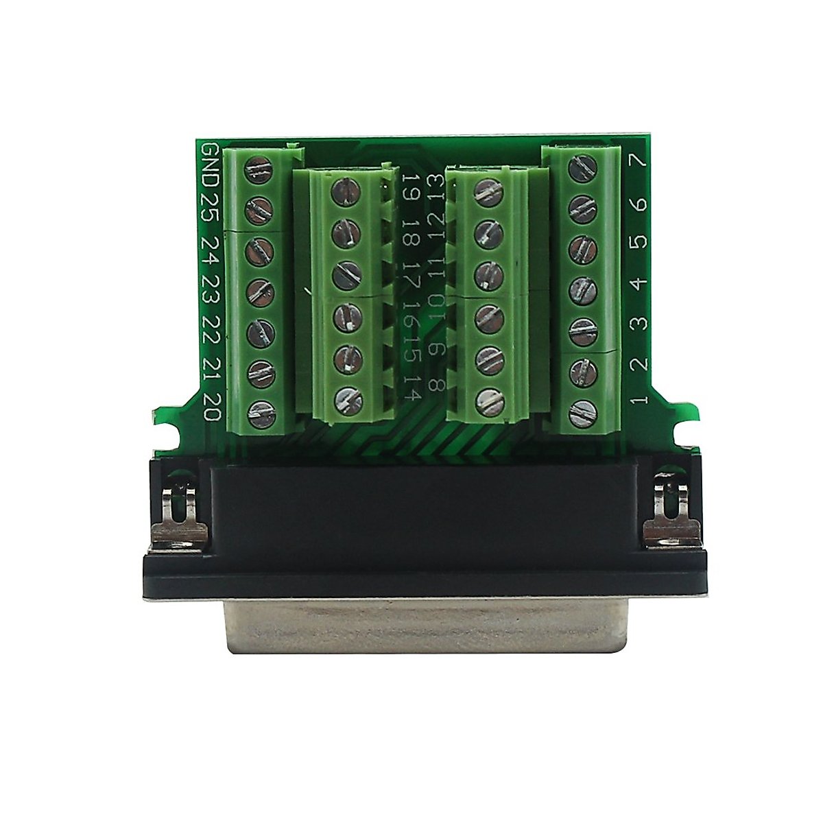 YIOVVOM DB25 Breakout Board Solder-Free Male Adapter 25-pin Port Adapter to Terminal Connector Signal Module Long Bolts and Nuts with case