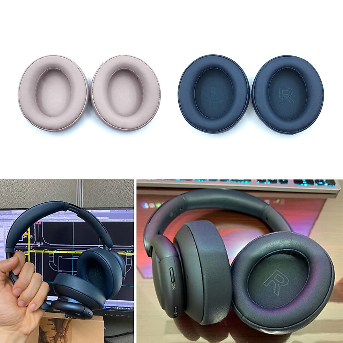 Soft Memory Foam Earpads 2X Ear Cushion Cover Replacements Ear Pads Fit for Anker-soundcore Life Q35 Gifts for Men Women Ear pad 2 pcs/Set Ear Cushion Noise canceling Headphones for Anker q35
