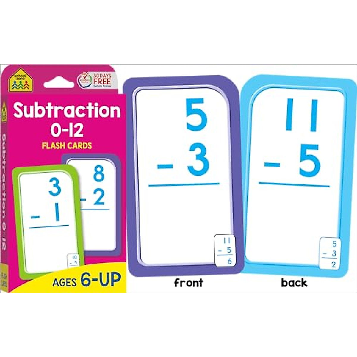 School Zone - Get Ready Flash Cards Addition & Subtraction 2 Pack - Ages 6 to 7, 1st Grade, 2nd Grade, Addition, Subtraction, Early Math, Problem-Solving, and More