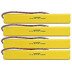 GLESOURCE 9.6V 1200mAh Battery Compatible for ELBB003 Lithonia ELB-B003 ELB-B004 ELBB004 OSI OSA228 DANTONA CUSTOM-306-U BBAT0044A BAA-96 BBAT0043A Emergency Light(4 Pack)