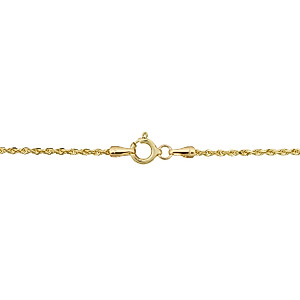 Kooljewelry 14k Yellow Gold Rope Chain Necklace (1.6 mm 20 inch)