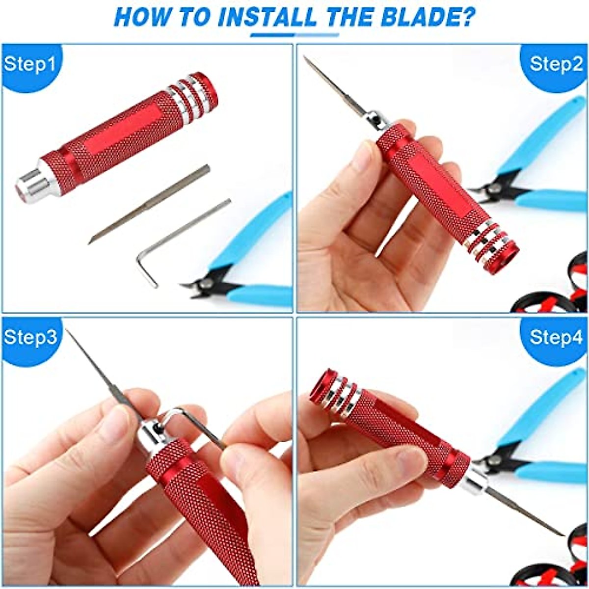 FPVERA 5 IN 1 Prime Model Scriber Gundam Resin Carved Scribe Line Hobby Cutting Tool Chisel (0.2/0.4/0.6/0.8/1.0mm)