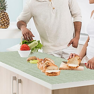 Yancorp Textured Fabric Wallpaper - 16"x120" Faux Grasscloth Peel & Stick Self-Adhesive Removable Wallpaper & Counter Top Liners