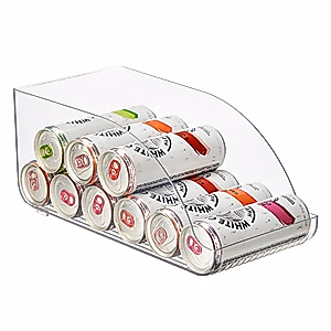 mDesign Compact Plastic Kitchen and Pantry Storage Organizer Bin for Tall Skinny Soda/Pop Cans - Kitchen, Pantry, Refrigerator - Clear