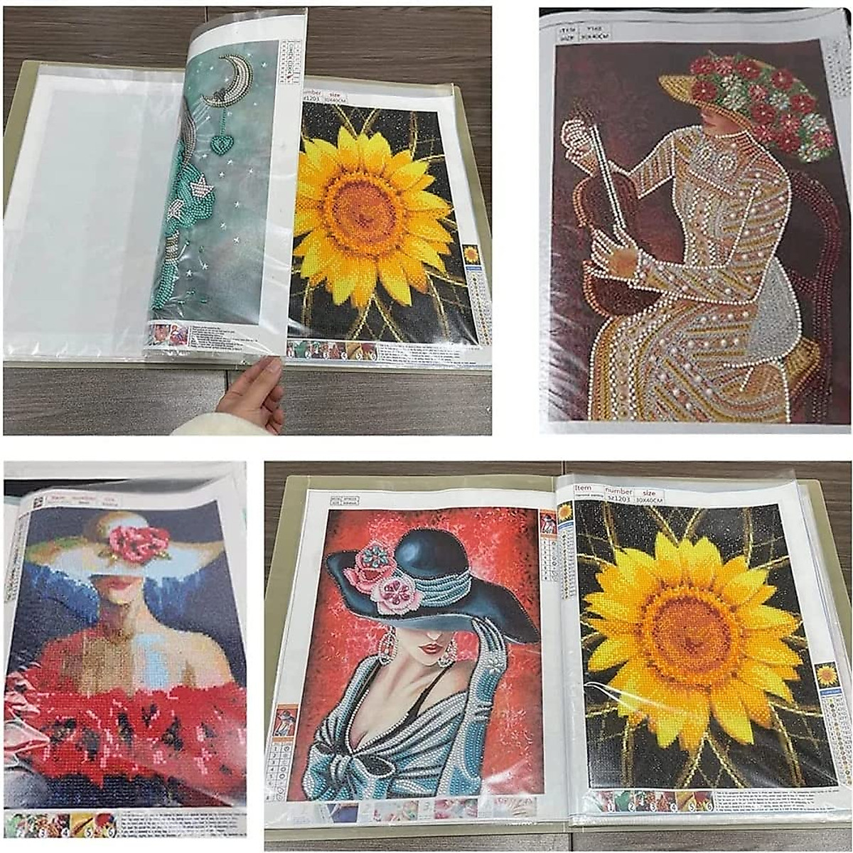 Huacan Diamond Painting Storage Book 30 Pages Portfolio Presentations Folder for 30x40cm painting