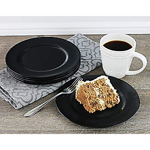 Calypso Basics by Reston Lloyd Melamine Salad Plate, Set of 6, Black