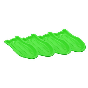 Superio Toboggan Snow Sled- 37” Plastic Slider for Kids and Adults- Heavy Duty Sled for 1 Rider with Pull Ropes for Downhill Sledding, Winter Outdoor Sports (Green, 4 Pack)