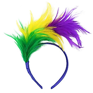 Mardi Gras Women's Headpiece Headbands - 20s 50s Feather Hat Tea Party Cocktail Head Wear Hair Accessories for Women Girls