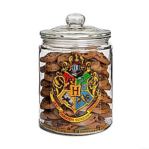 Paladone Harry Potter Hogwarts Glass Cookie Jar - Kitchen Accessory - Official Merchandise