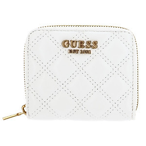 GUESS Giully Small Zip Around Wallet, White