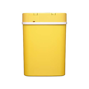 Ninestars DZT-12-5YL Bedroom or Bathroom Automatic Touchless Infrared Motion Sensor Trash Can, 3 Gal 12 L, ABS Plastic (Rectangular, Yellow) Trashcan