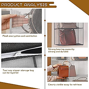 YYYCMYYYYC Detachable Hanging Handbag Organizer Purse Bag Ction Storage Holdollecer Wardrobe Closet Space Saving Organizers System， For Living Room Bedroom Home Use (2021 New) (White)