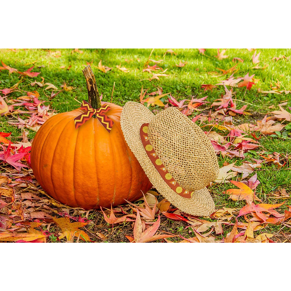 6 Rolls 30 Yards Fall Ribbons Autumn Harvest Ribbons Wave Polyester Satin Ribbon Thanksgiving Pumpkin Maple Leaf Orange Ribbon 3/8" Wide for Gift Wrapping DIY Crafts Fall Thanksgiving Decor