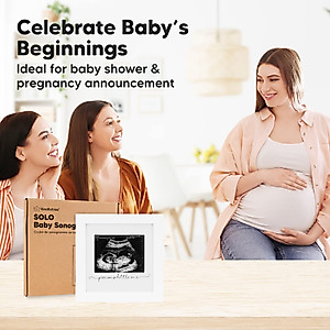 Baby Sonogram Picture Frame - Modern Ultrasound Frame for Mom to Be - Pregnancy Announcement Sonogram Photo Frames - Gender Reveal for Expecting Parents - First Time Dad Gifts (Alpine White)