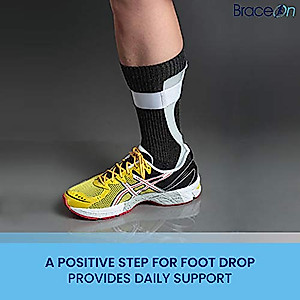 BraceOn AFO Foot Drop Brace - Swedish Drop Foot Stabilizer for Walking and Exercise, Foot and Ankle Support, Men, Left